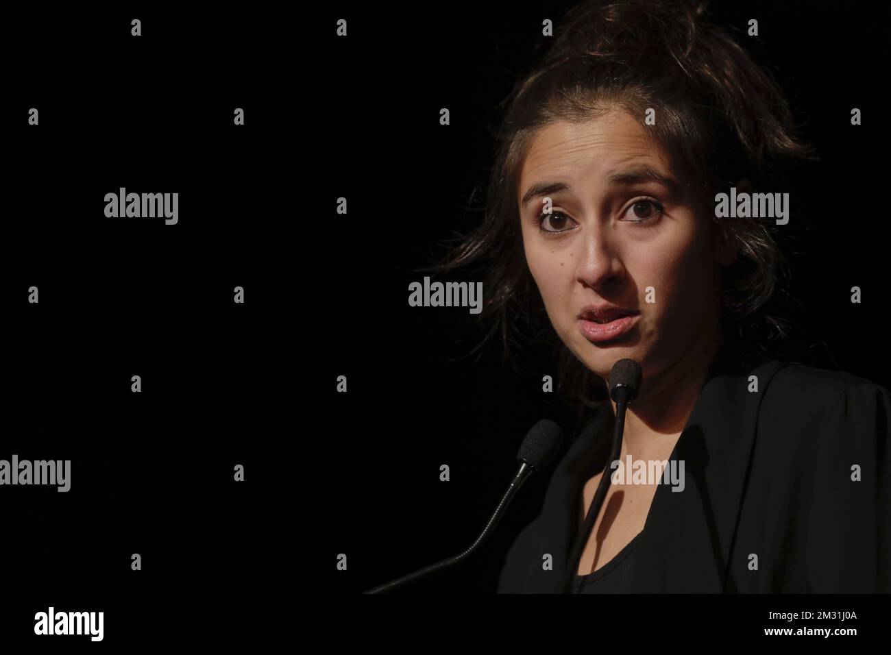 Belgian photographer Virginie Nguyen pictured during the ceremony for ...