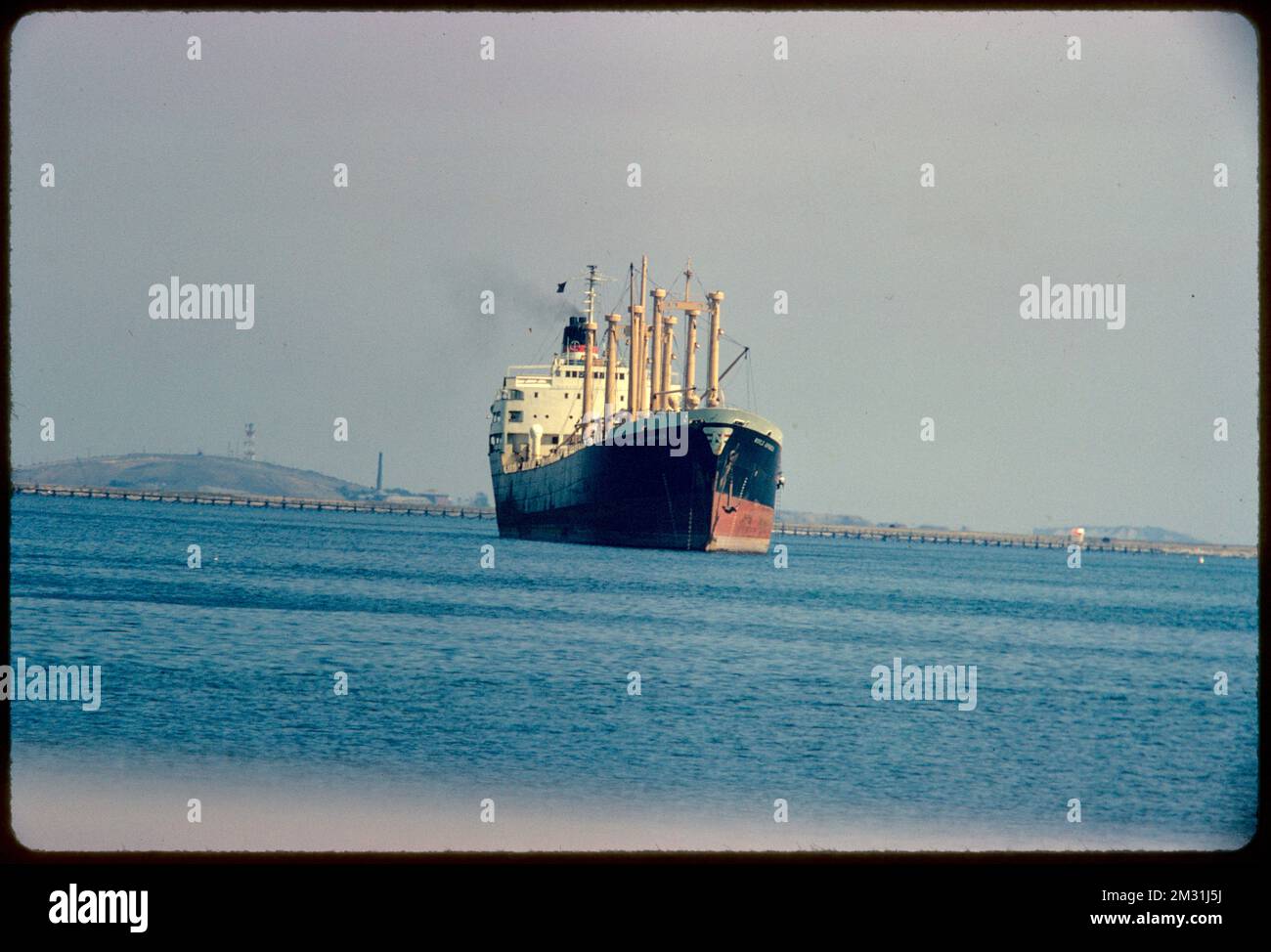 Front view of ship on water, Boston , Ships. Edmund L. Mitchell ...
