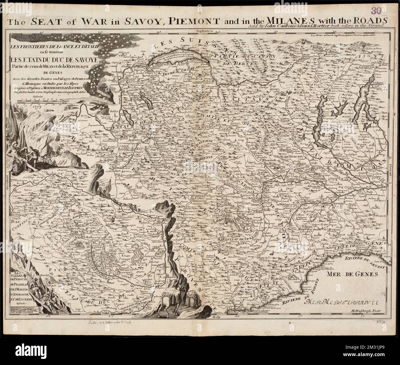 Les Frontieres de France et d'Italie ou se trouvent les Etats du Duc de ...