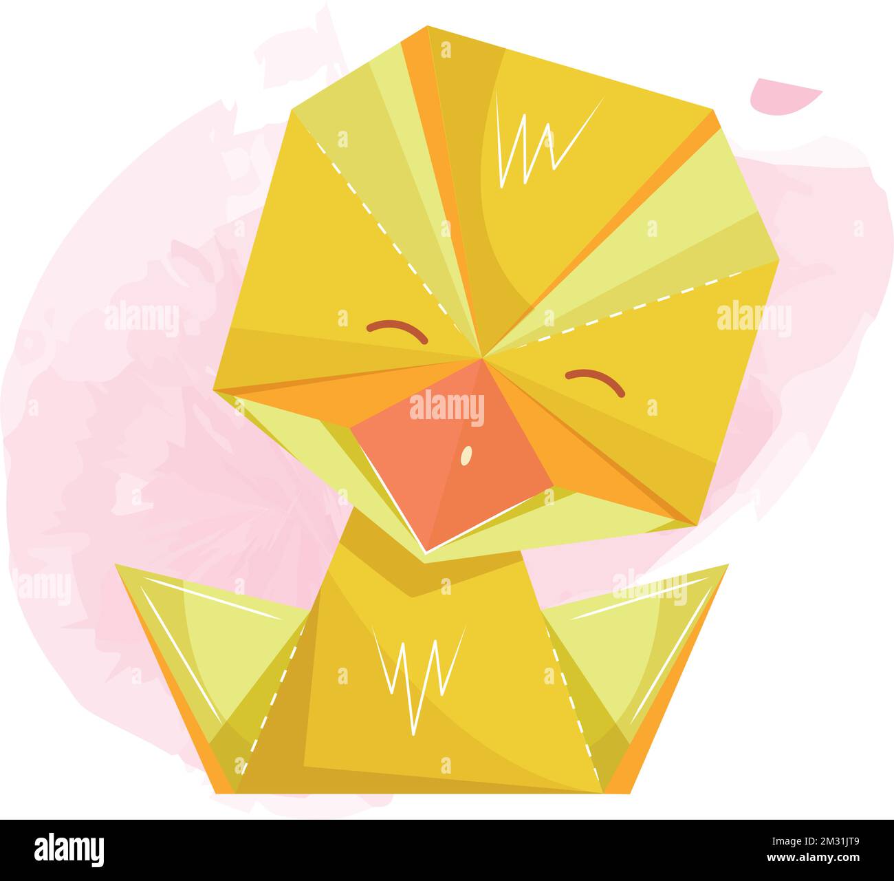 Isolated cute little chicken origami sketch icon Vector Stock Vector ...