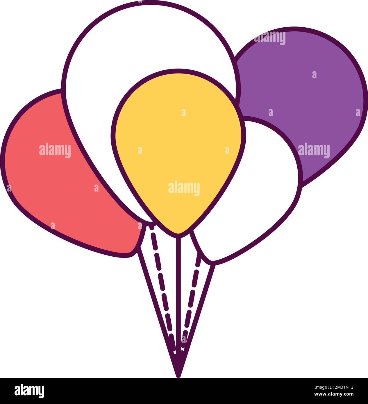 Isolated group of balloons Amusement park icon Vector illustration ...