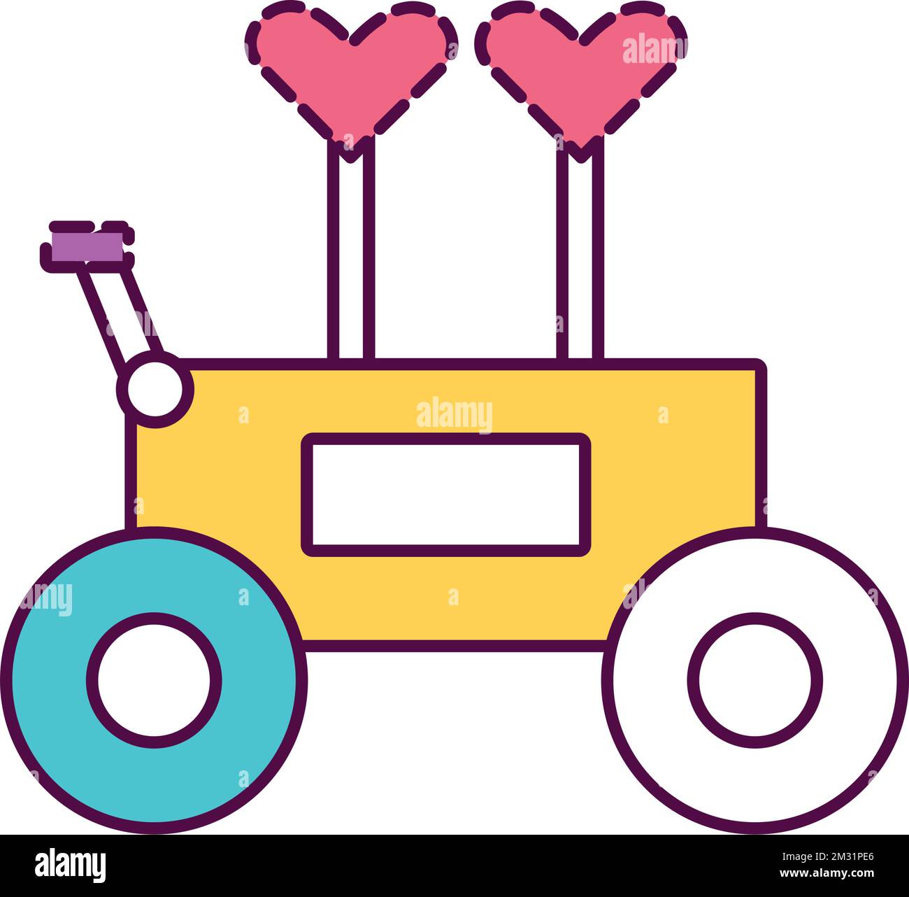 Isolated amusement park cotton candy mobile shop icon Vector Stock ...