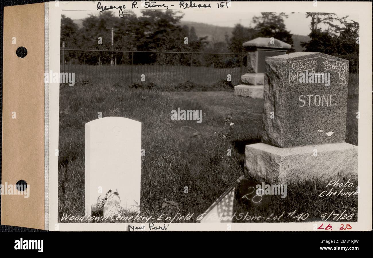 G. Robert Stone, Woodlawn Cemetery, new section, lot 40, Enfield, Mass ...