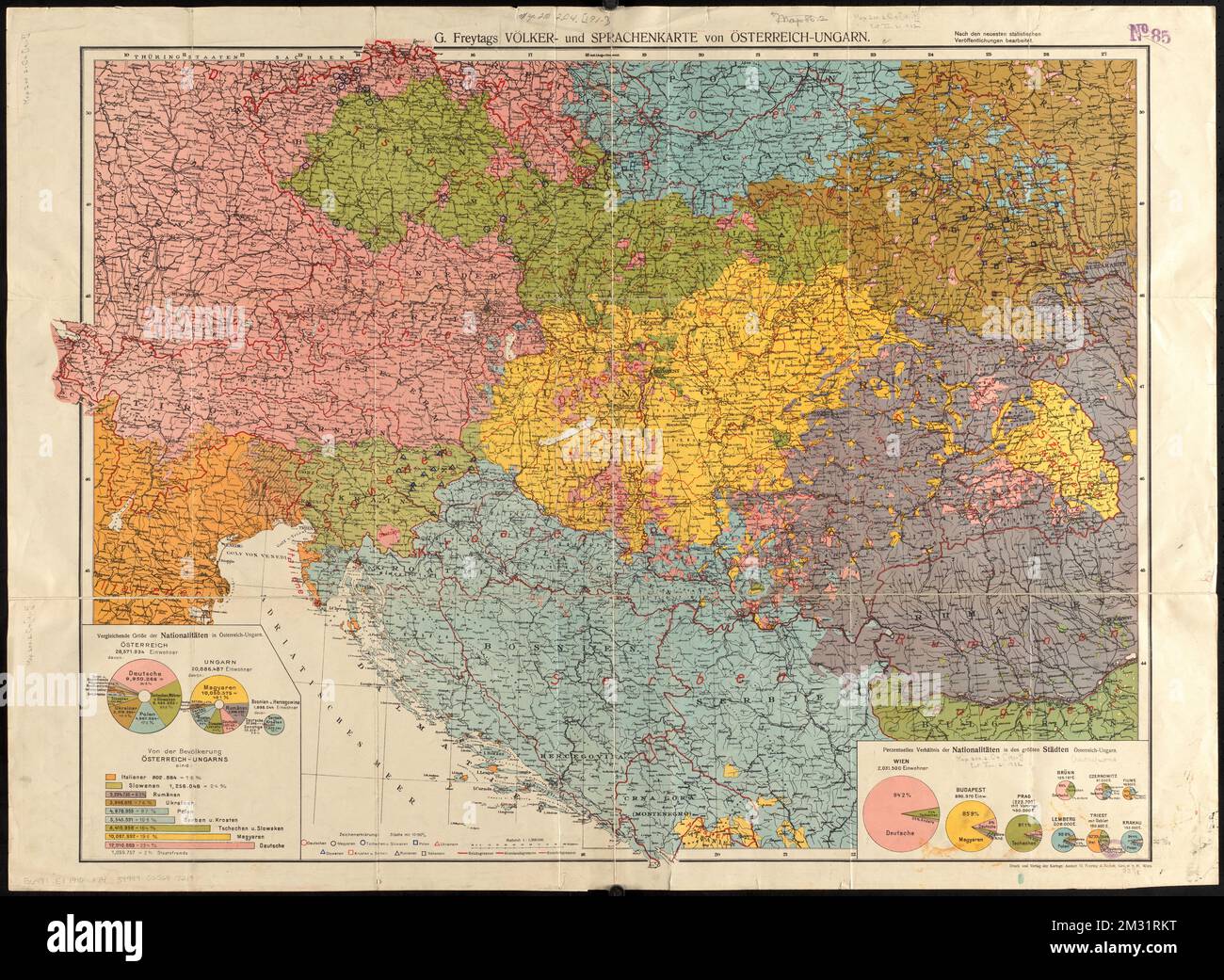 G. Freytags völker- und sprachenkarte von Österreich-Ungarn , Ethnology ...