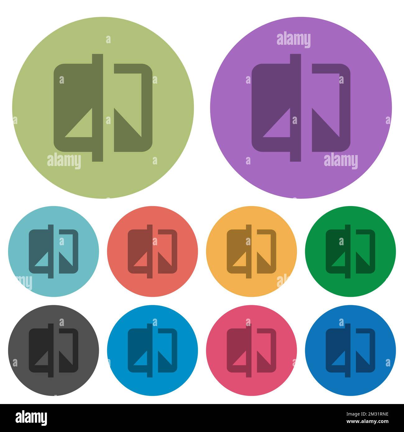 Invert theme darker flat icons on color round background Stock Vector Image & Art - Alamy