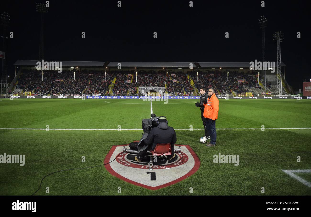 Illustration picture shows the Bosuil stadium during a soccer game ...