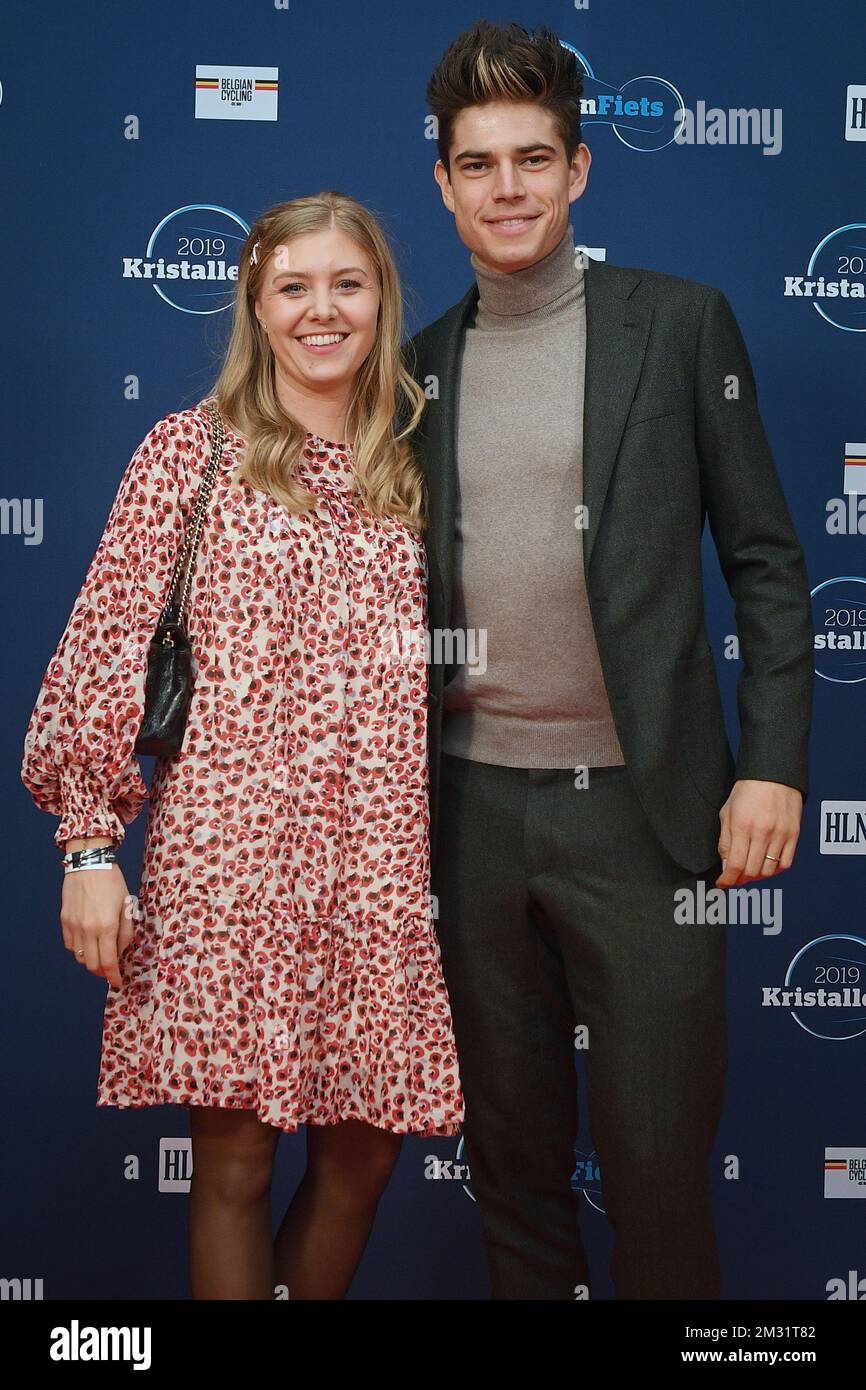 Wout Van Aert and his wife Sarah De Bie pictured during the 28th ...