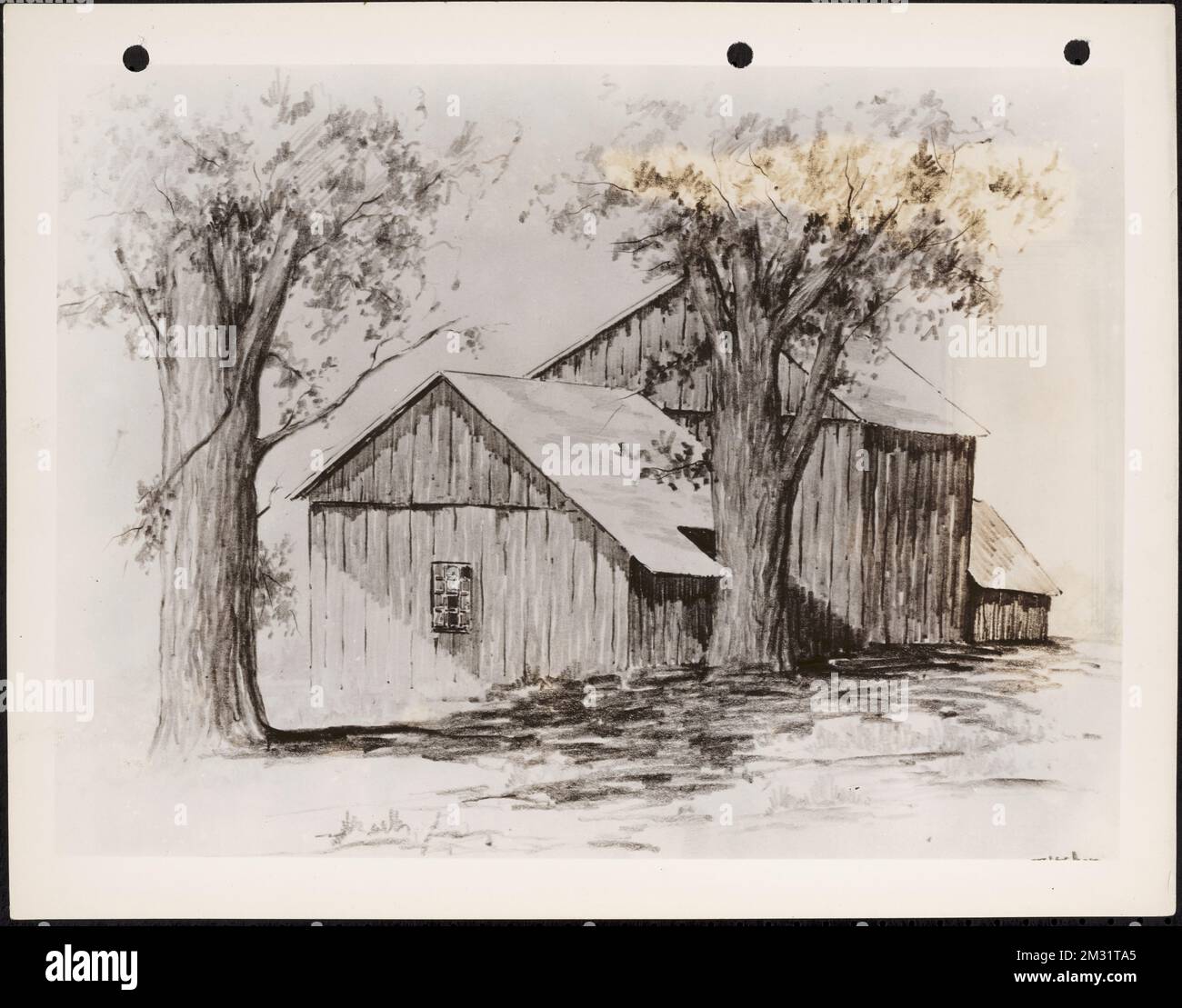Gabb's shade , Barns, Trees. The Massachusetts WPA Federal Art Project ...