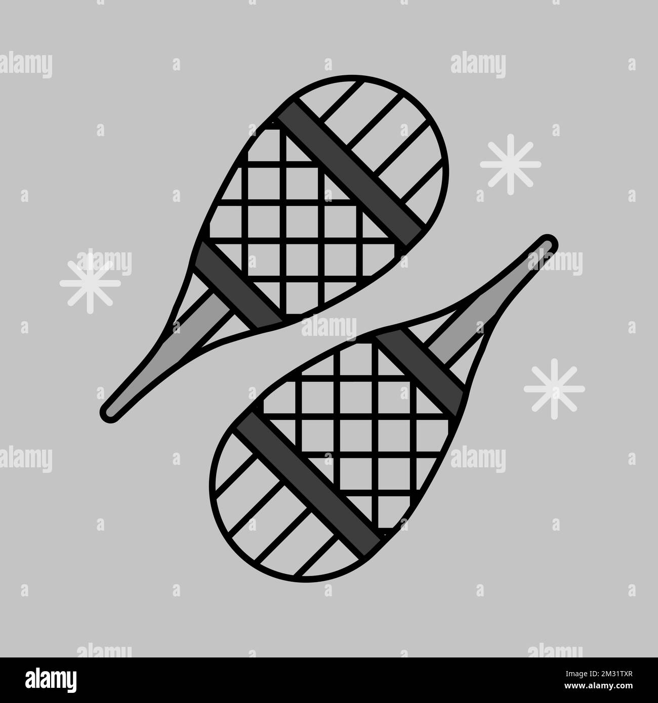 Snowshoes vector isolated grayscale icon. Winter sign. Graph symbol for ...