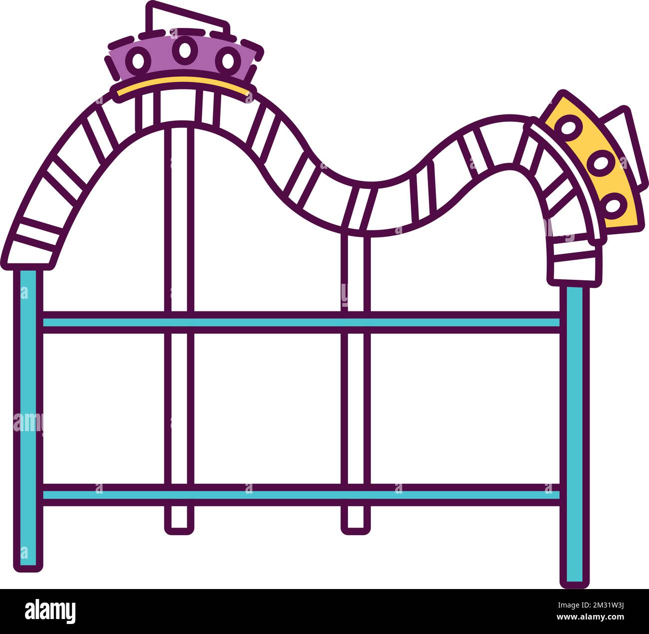Isolated amusement park roller coaster icon Vector Stock Vector Image ...