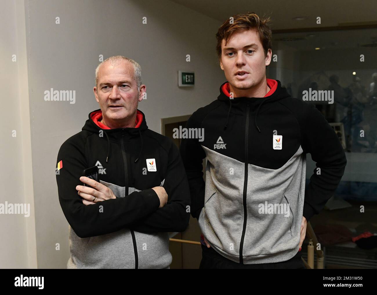 Red Lions' hockey coach Shane McLeod and Belgian hockey player Tom Boon ...