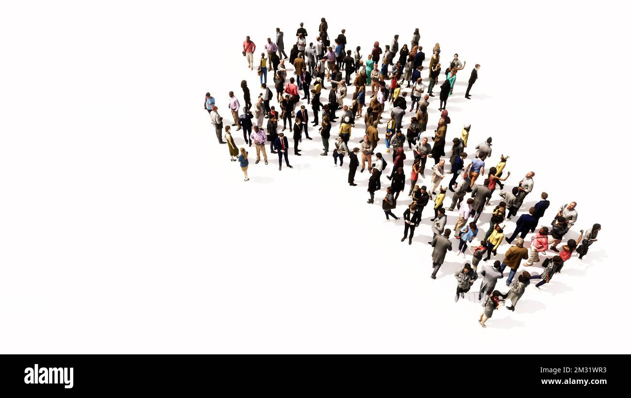 Concept conceptual large community of people forming the image of a ...