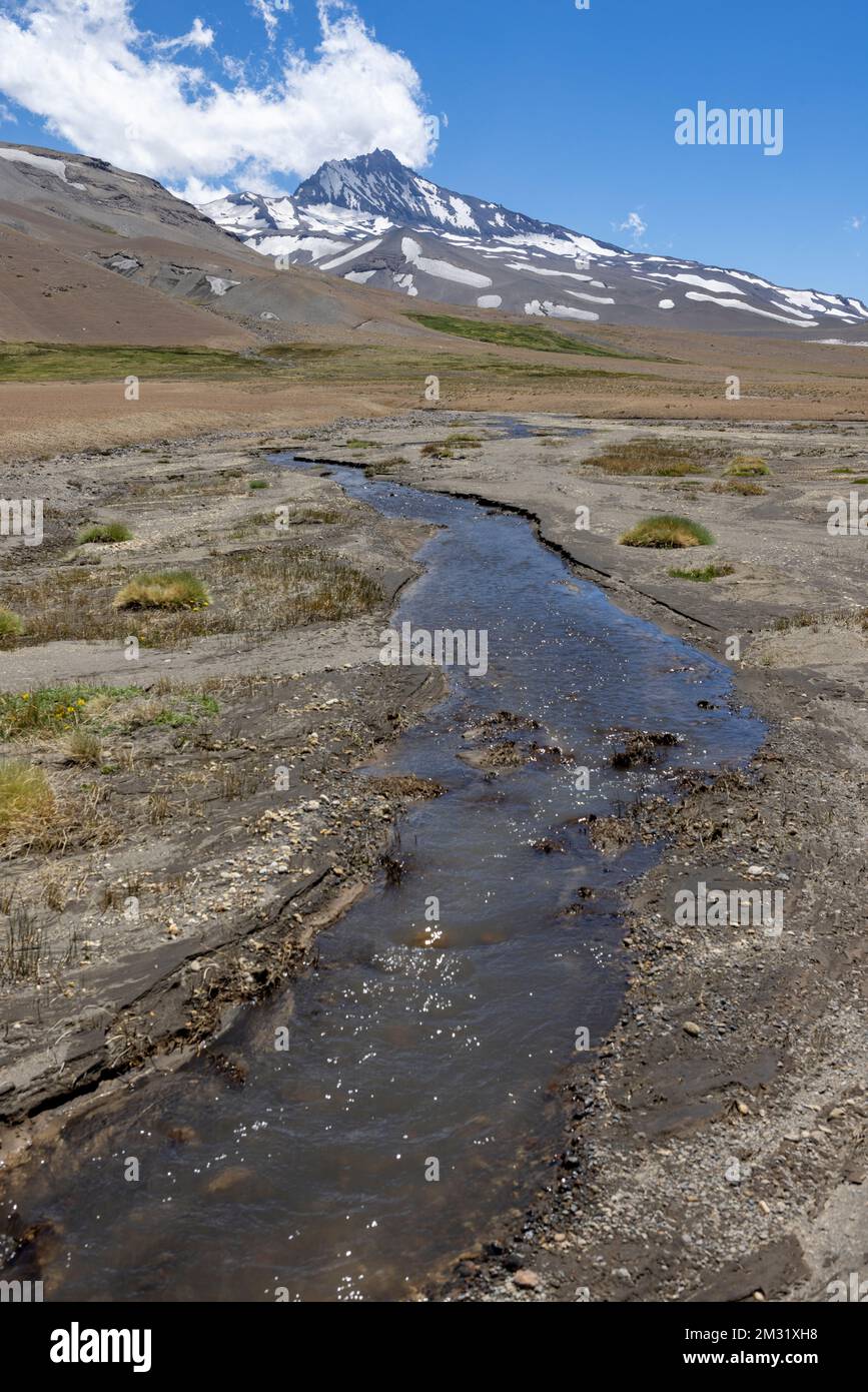 Volcano Planchón-Peteroa and landscape at Paso Vergara - crossing the ...