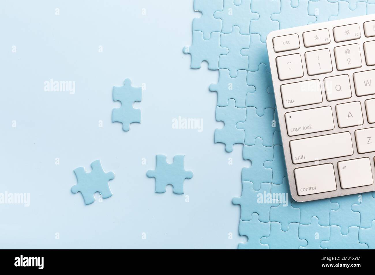 Blue keyboard puzzles with separate elements. High quality photo Stock ...