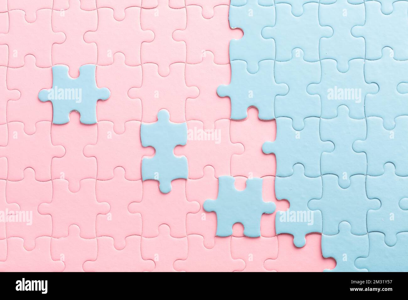 Blue puzzles and pink puzzles with separate elements. High quality ...