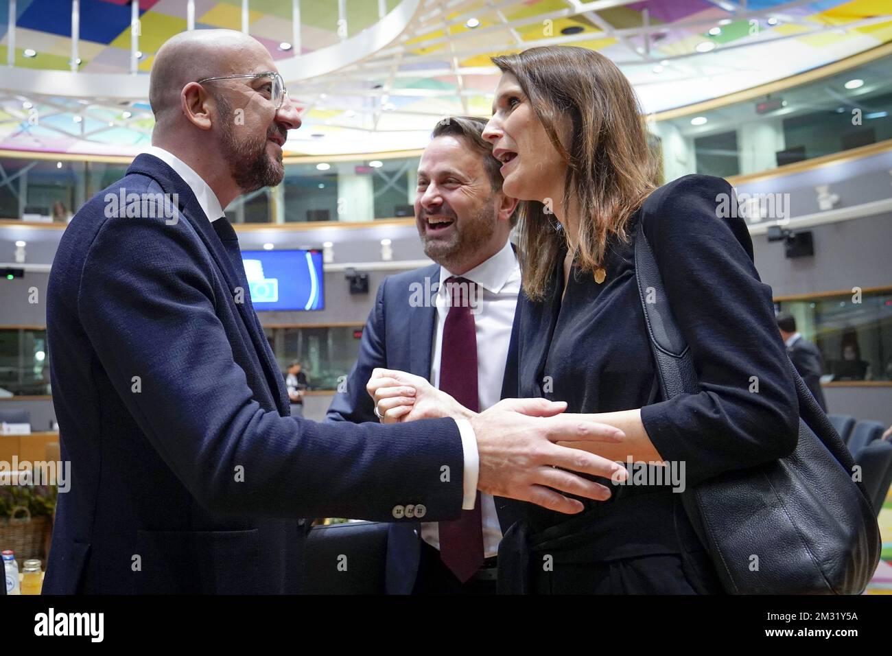 European Council President Charles Michel, Prime Minister of Luxembourg ...