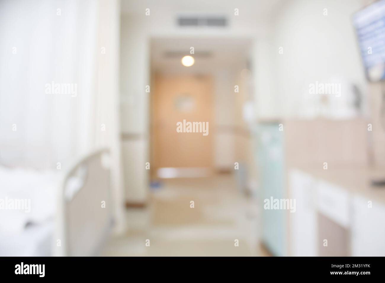 Abstract hospital room interior blur background Stock Photo - Alamy