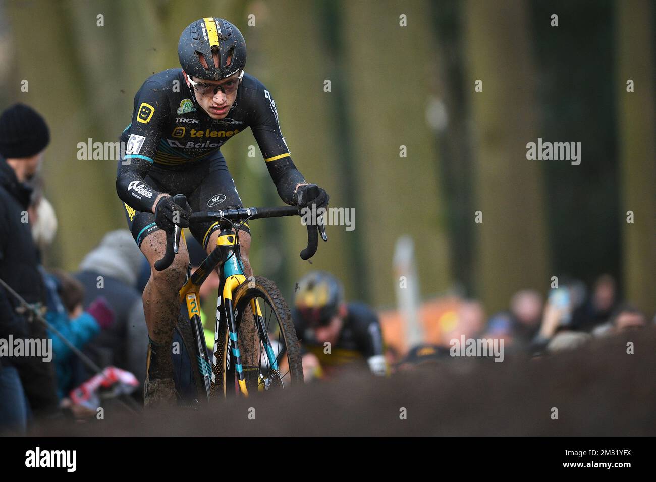 Belgian Quinten Hermans pictured in action during the men elite race at ...