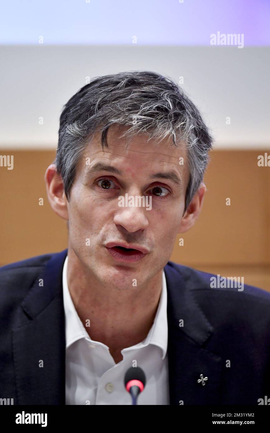 New Proximus CEO Guillaume Boutin pictured during a hearing of the ...