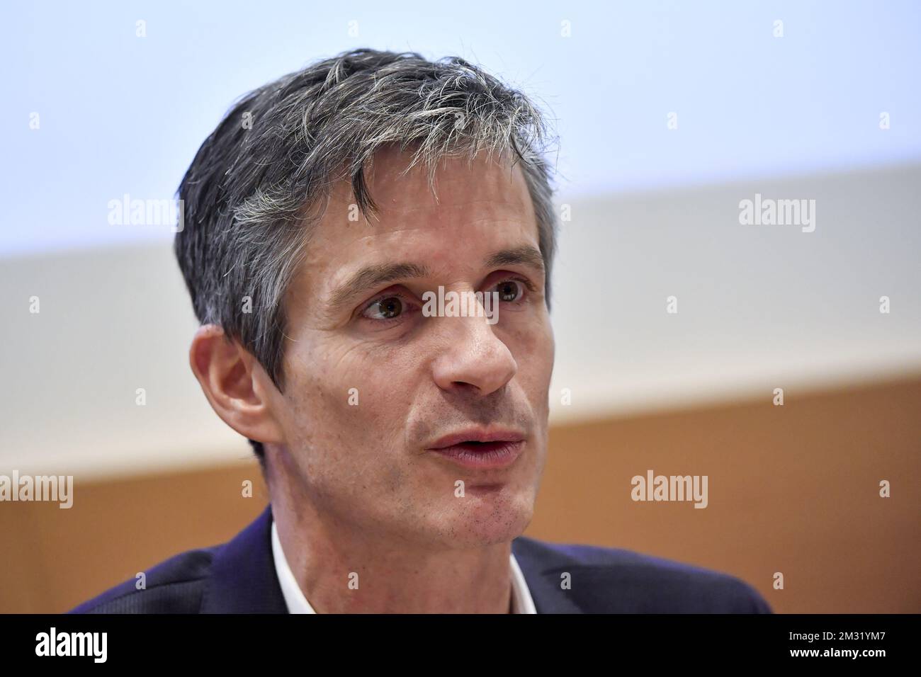 New Proximus CEO Guillaume Boutin pictured during a hearing of the ...