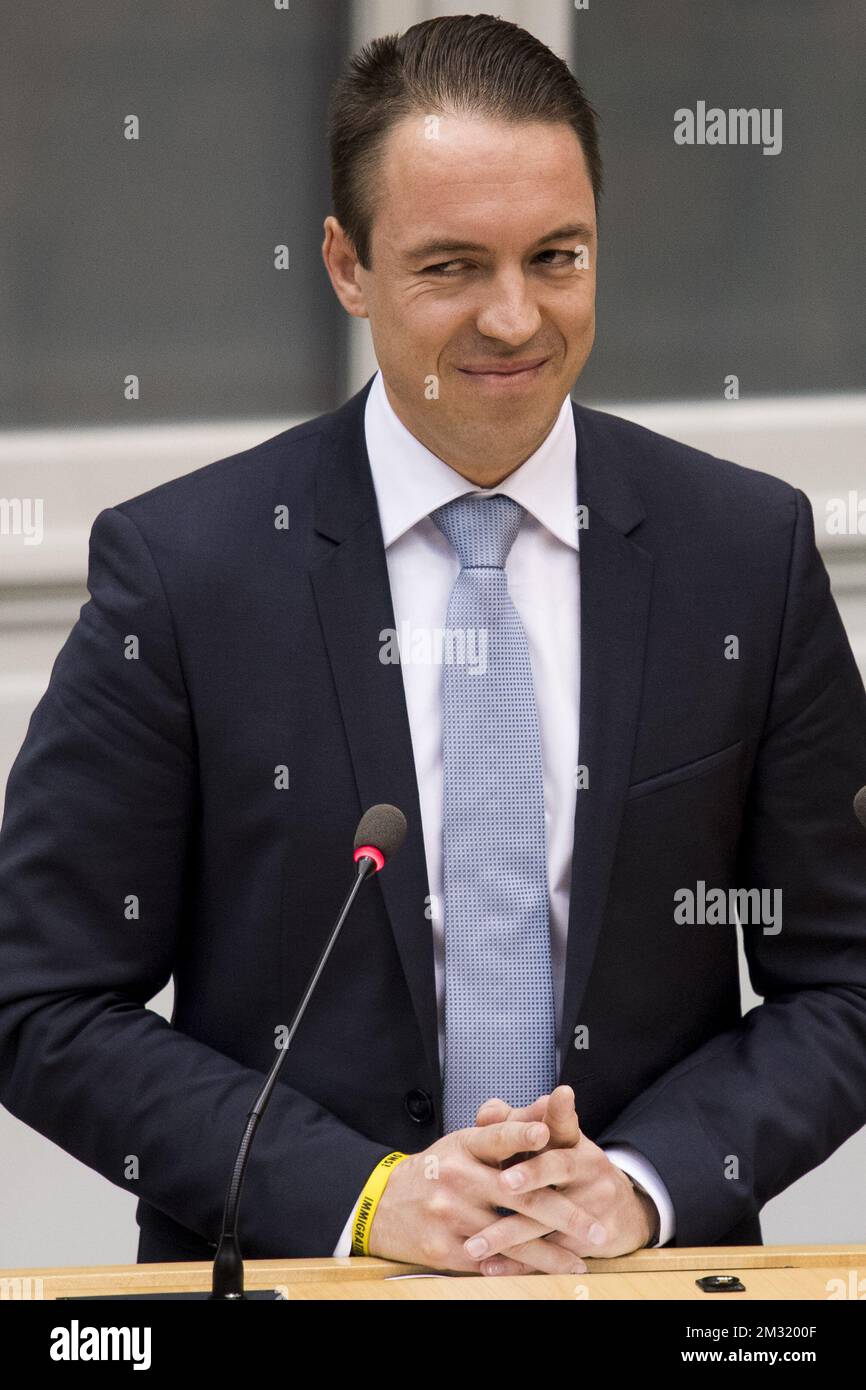 Vlaams Belang's Sam Van Rooy pictured during a plenary session of the ...