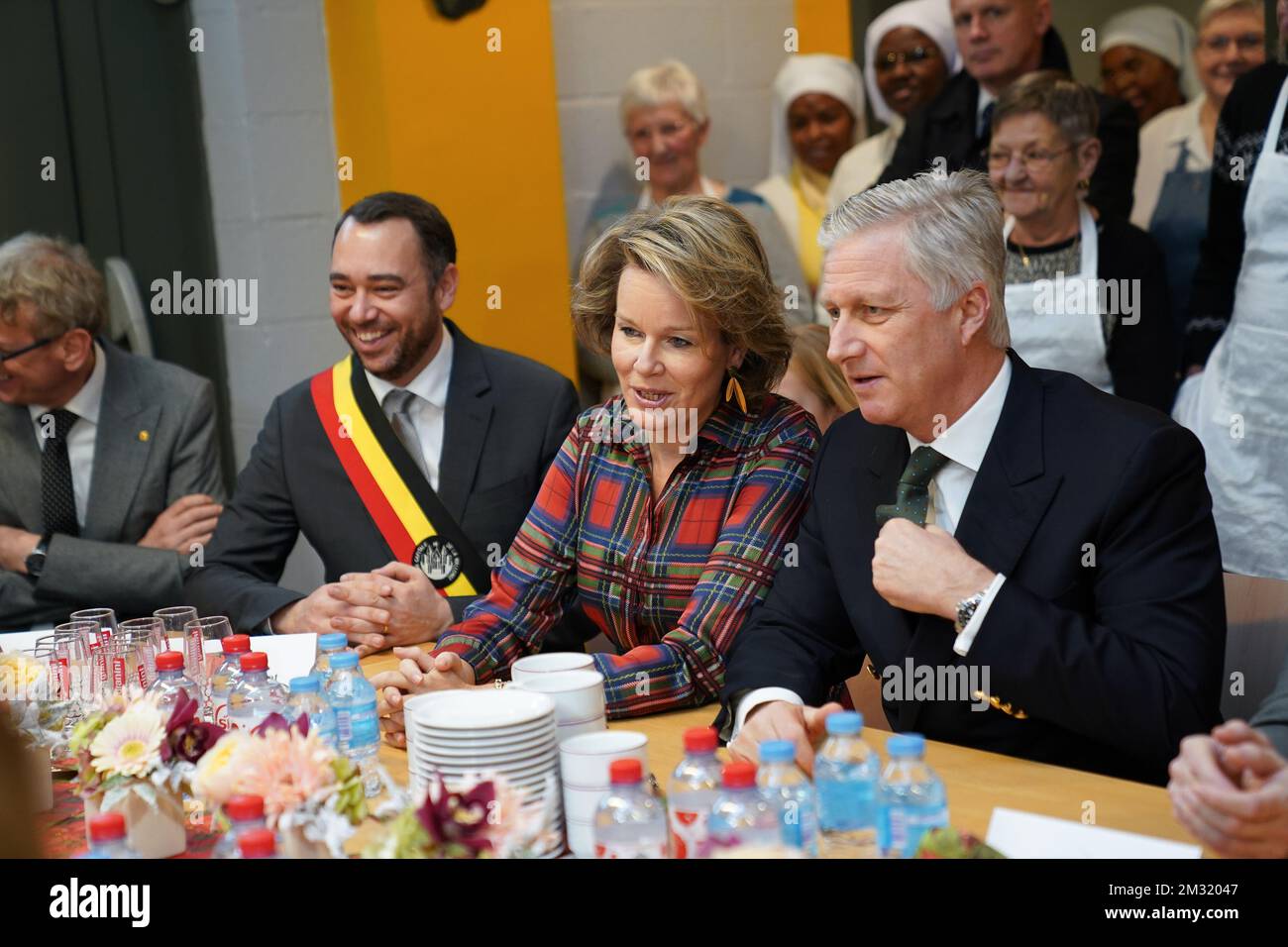 Namur mayor Maxime Prevot, Queen Mathilde of Belgium and King Philippe ...
