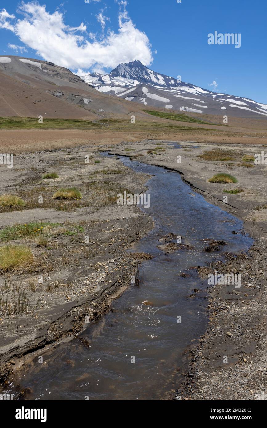 Volcano Planchón-Peteroa and landscape at Paso Vergara - crossing the ...