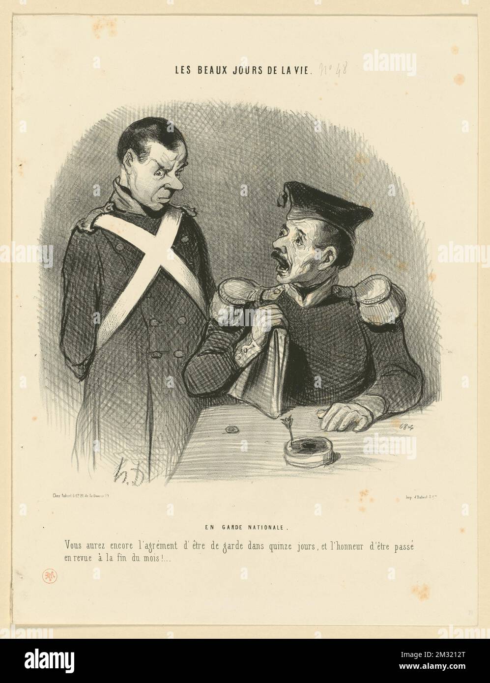 En Garde National. Honoré Daumier (1808-1879). Lithographs Stock Photo ...