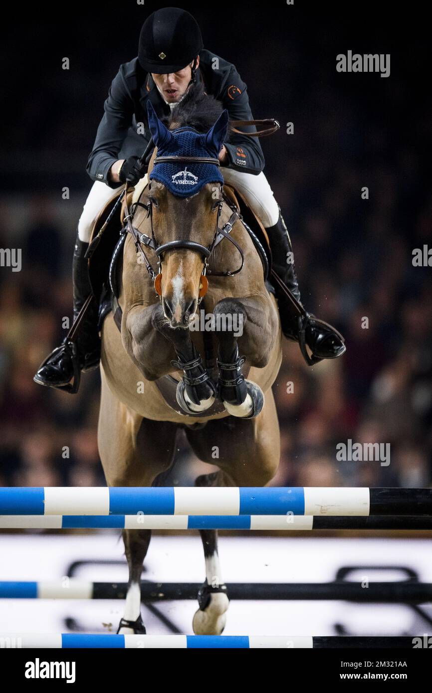Harrie Smolders with Monaco pictured in action during the FEI World Cup ...