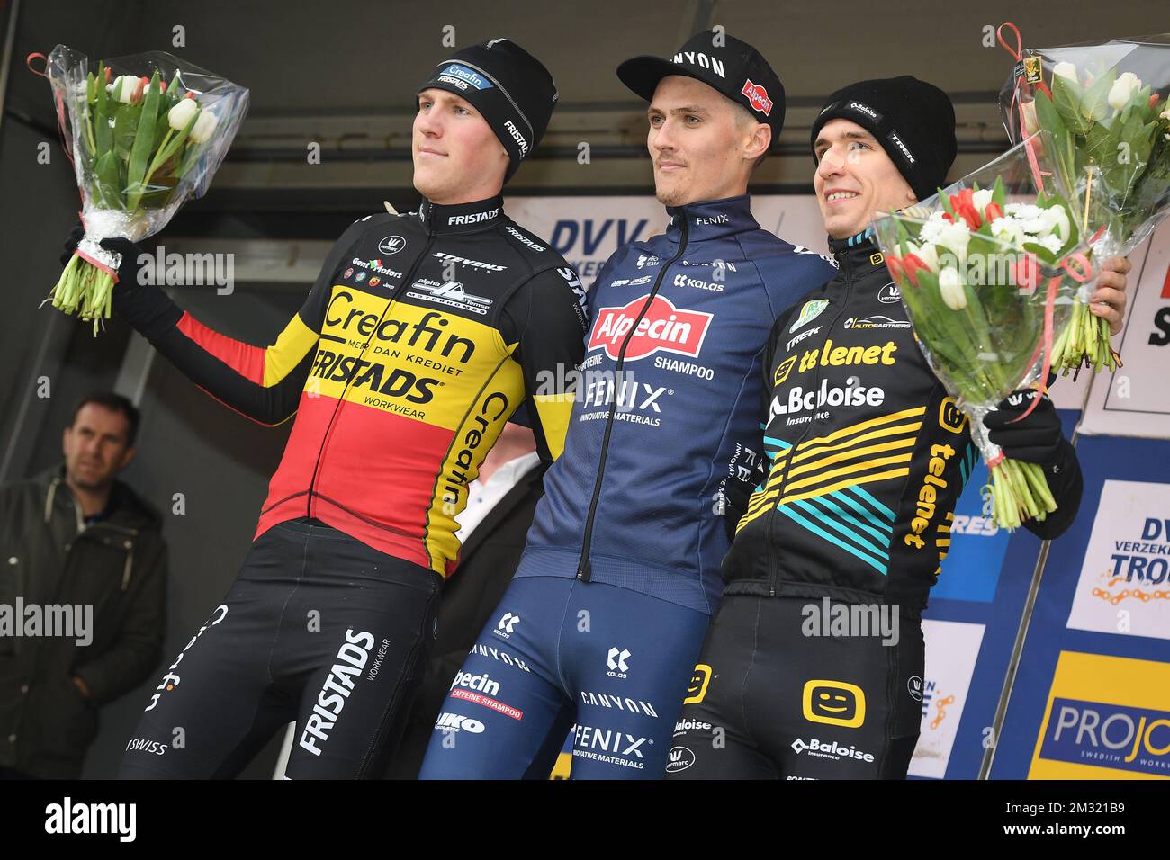 Belgian Timo Kielich , French Antoine Benoist and Belgian Yentl Bekaert ...