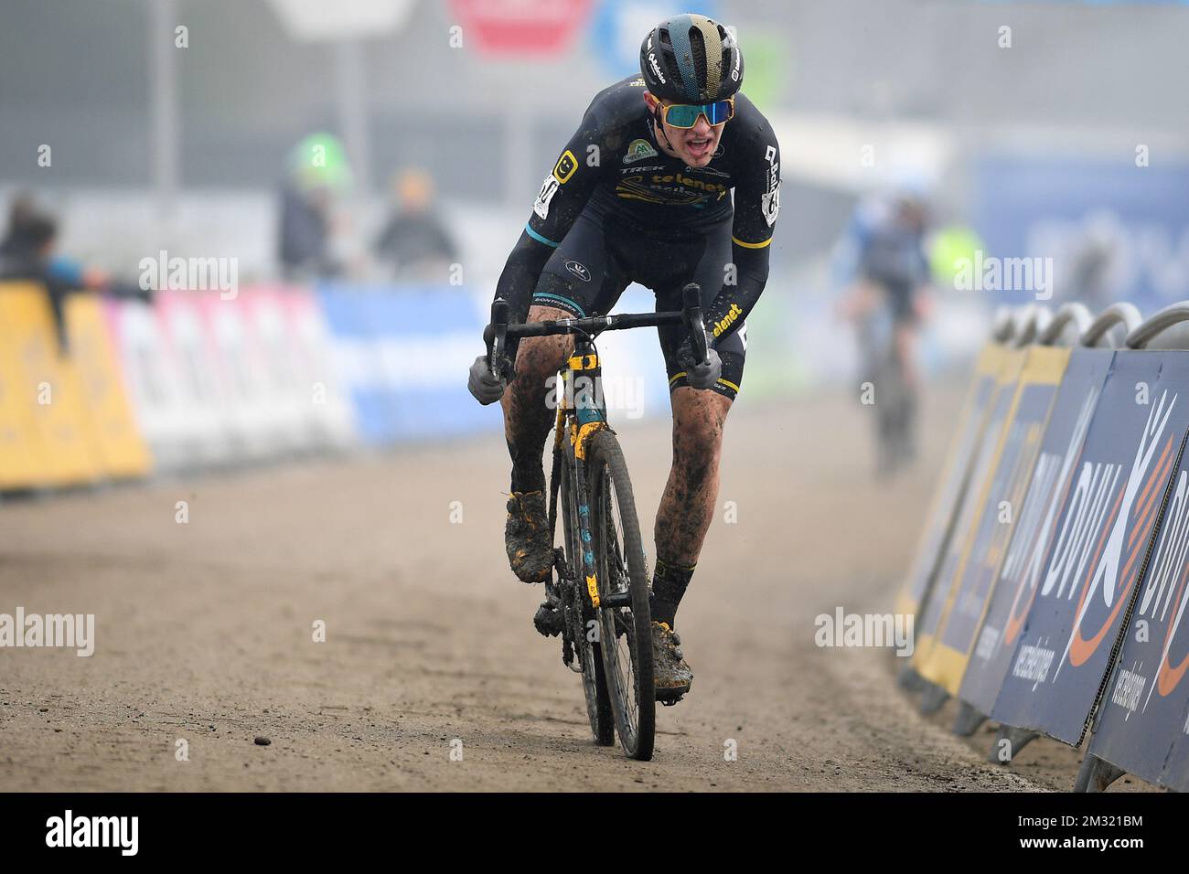 Belgian Andreas Goeman crosses the finish line at the U23 race of the ...