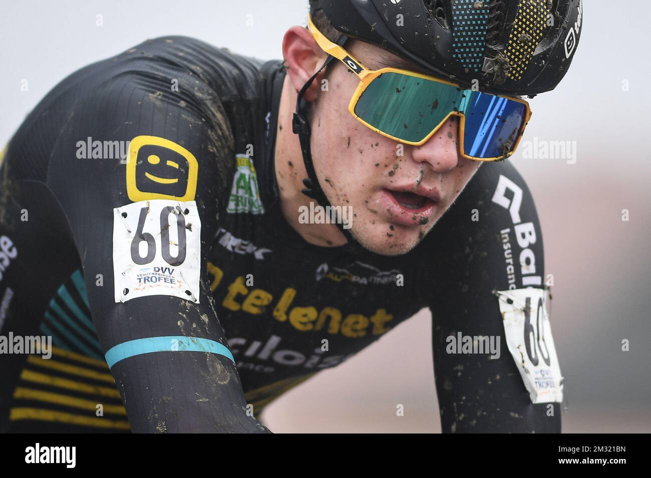 Belgian Andreas Goeman crosses the finish line at the U23 race of the ...