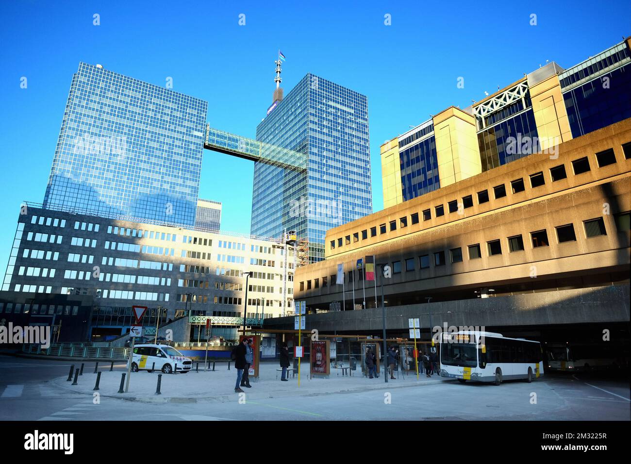 Illustration picture the new bus stop, as the works are done for the ...