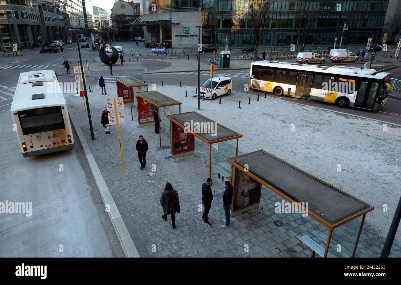 Illustration picture the new bus stop, as the works are done for the ...