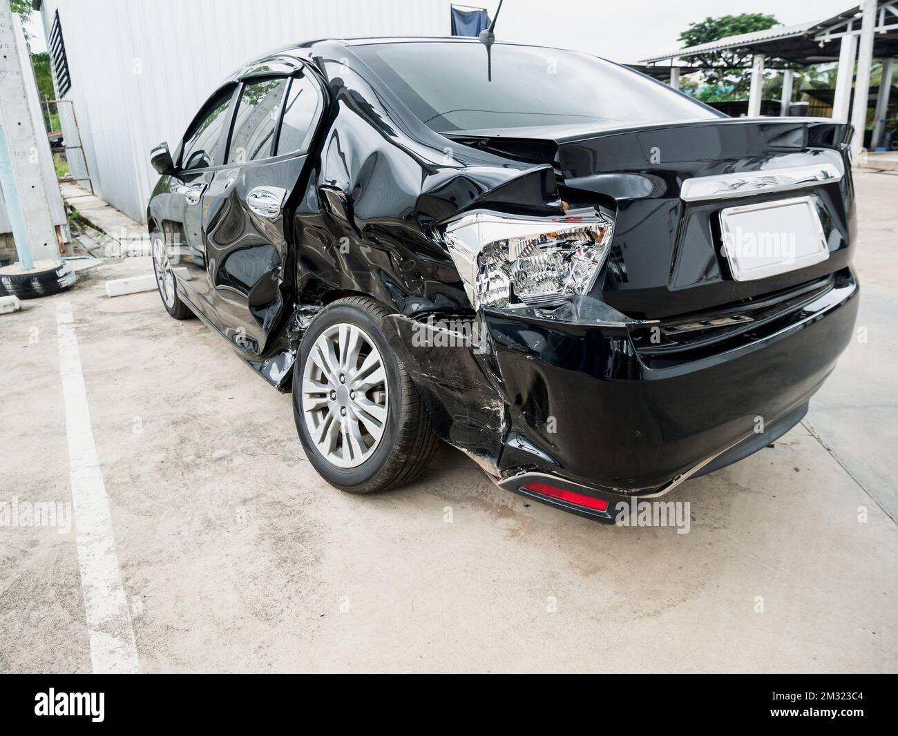 Car crash accident damaged background Stock Photo - Alamy