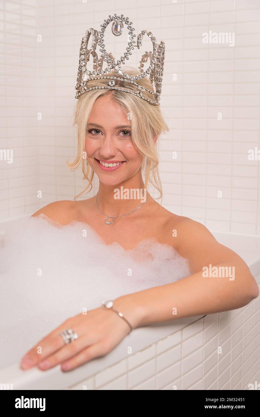 , Celine Van Ouytsel, winner of the Miss Belgium 2020 beauty contest ...