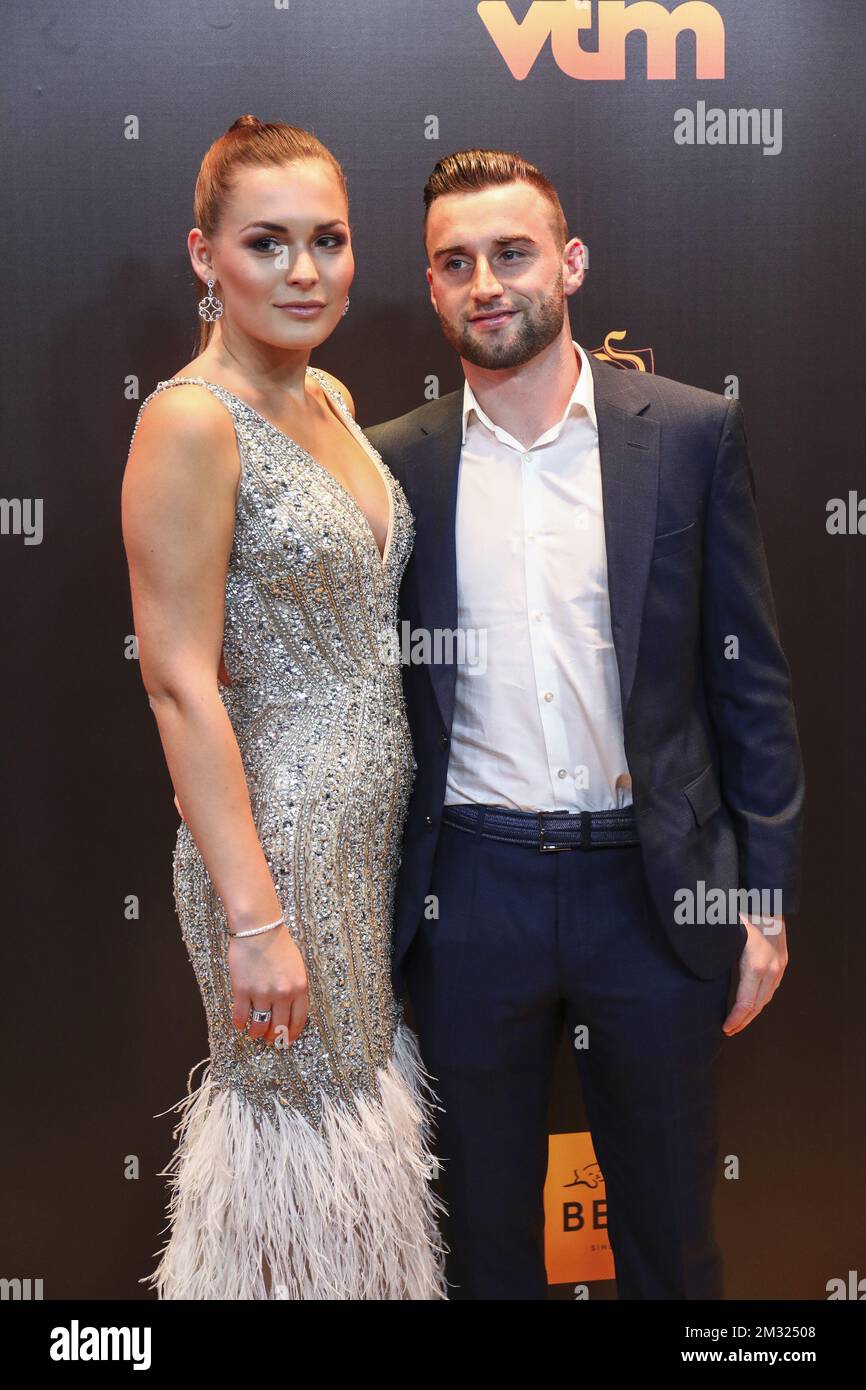 Waasland-Beveren's Tuur Dierckx pictured on the red carpet at the ...