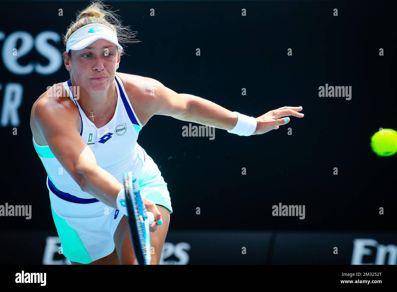 Belgian Yanina Wickmayer pictured in action during a second round match ...