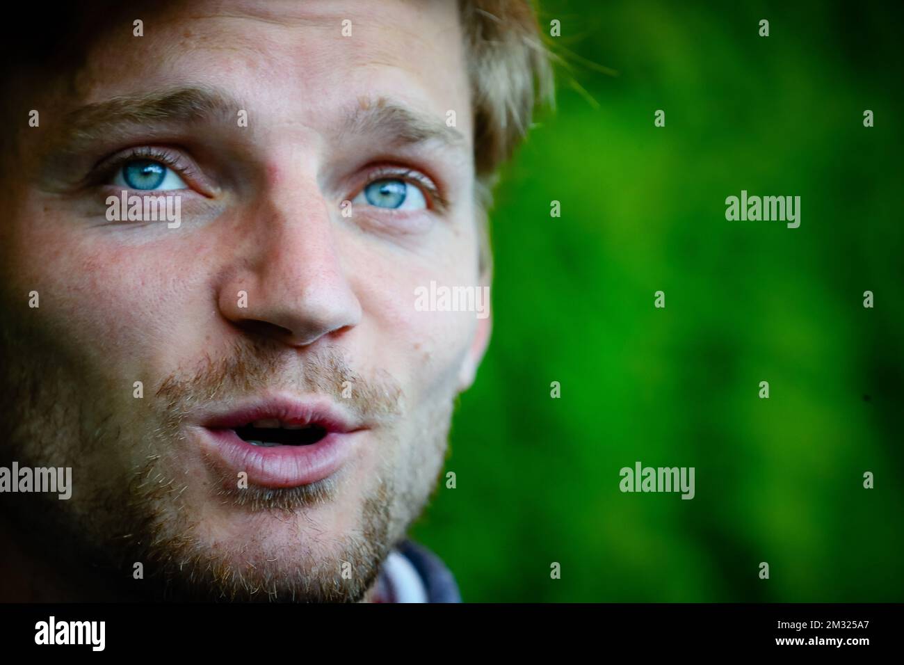 Belgian David Goffin pictured during a press conference at the ...