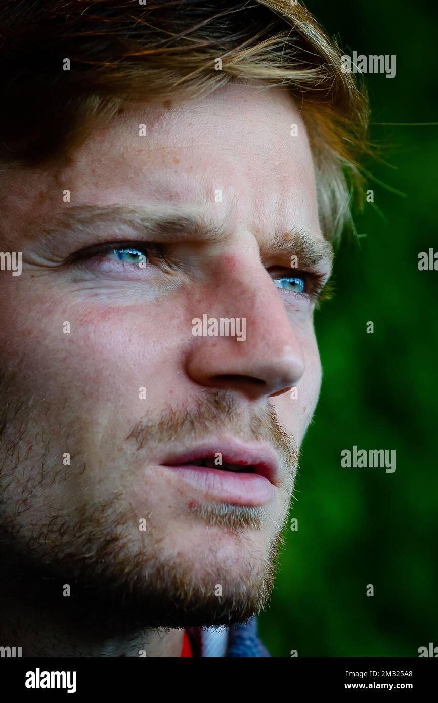 Belgian David Goffin pictured during a press conference at the ...