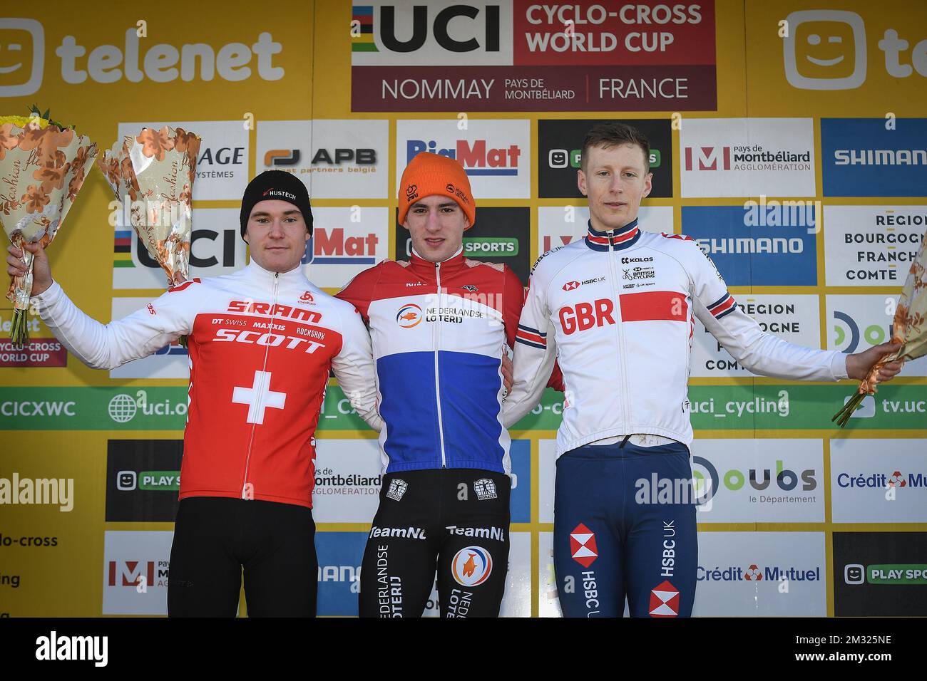 Swiss Kevin Kuhn, Dutch Ryan Kamp and British Thomas Mein pictured on ...