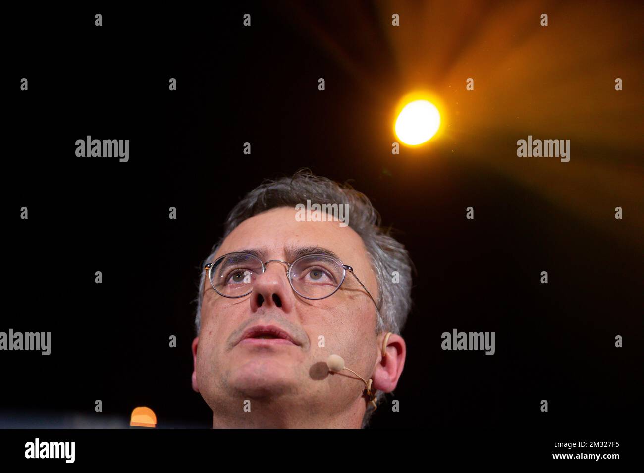 CD&V chairman Joachim Coens delivers a speech at a new year's reception ...