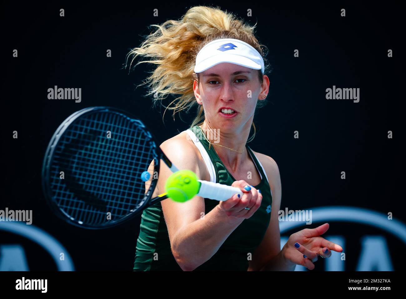Belgian Elise Mertens (WTA 17) pictured in action during a training session in preparation of ...