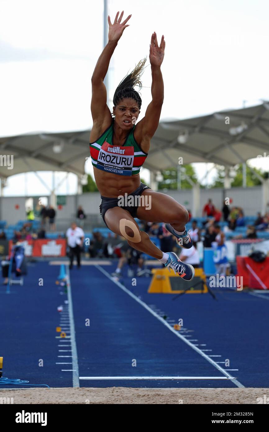 Abigail Irozuru in the Long Jump at the Müller UK Athletics ...