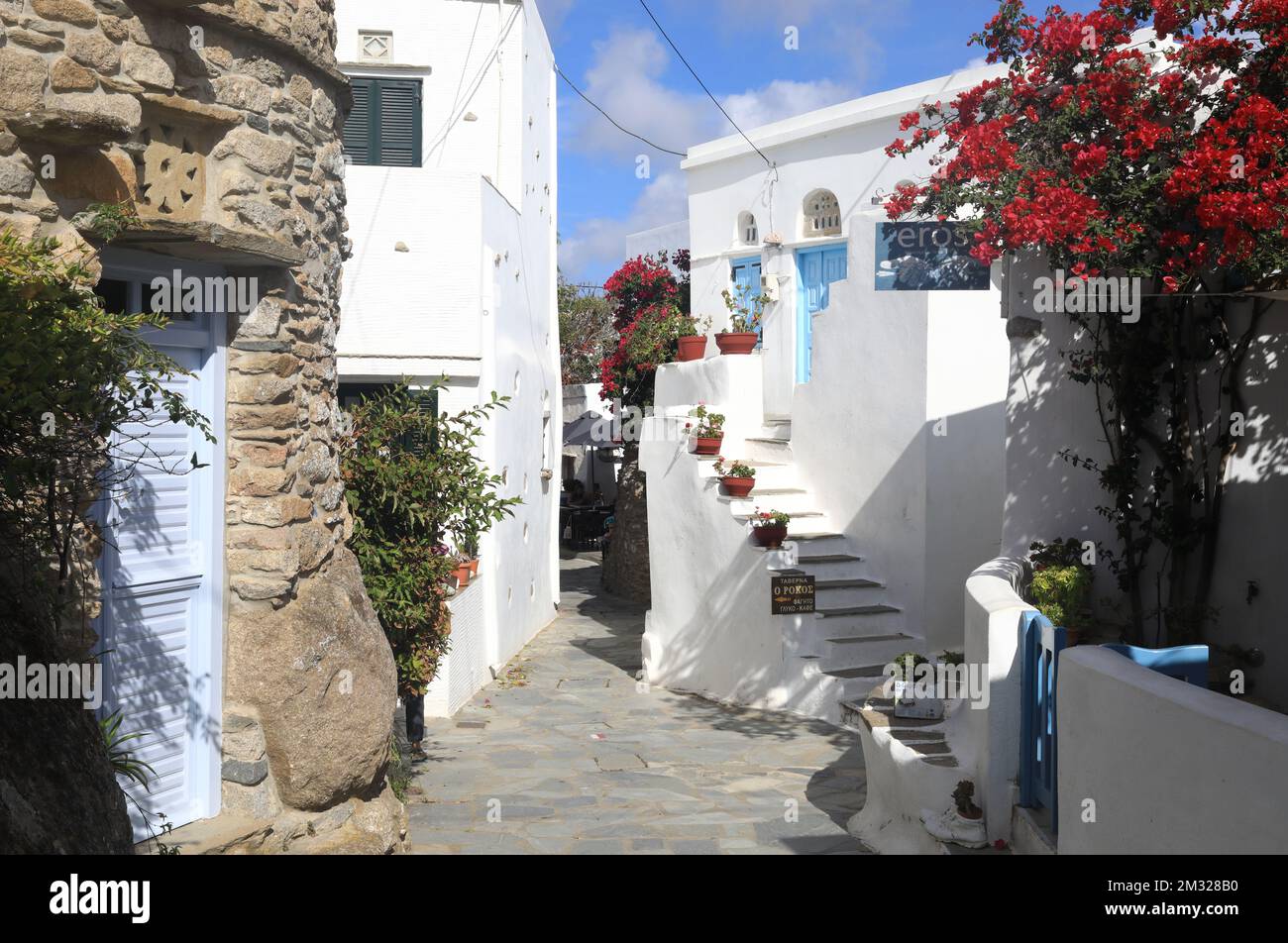 Streets of Panormos Stock Photo - Alamy