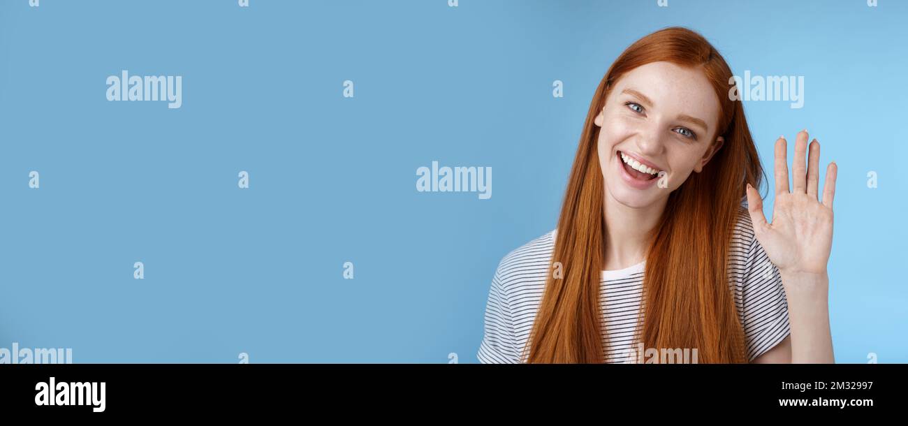 Attractive confident redhead sassy girl pure clean skin blue eyes ...