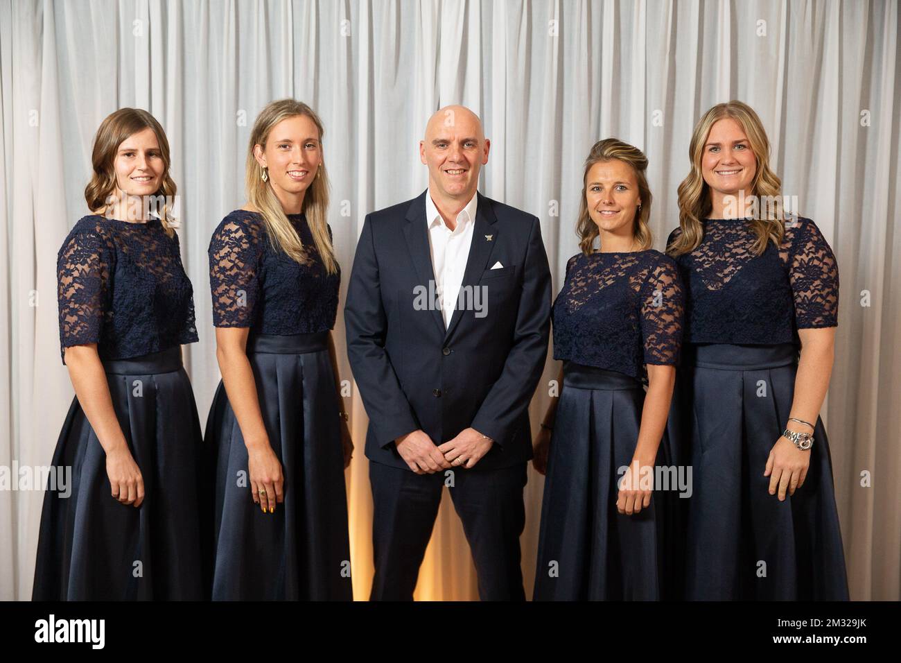 Belgian Greet Minnen, Belgian Elise Mertens, Belgian captain Johan Van ...