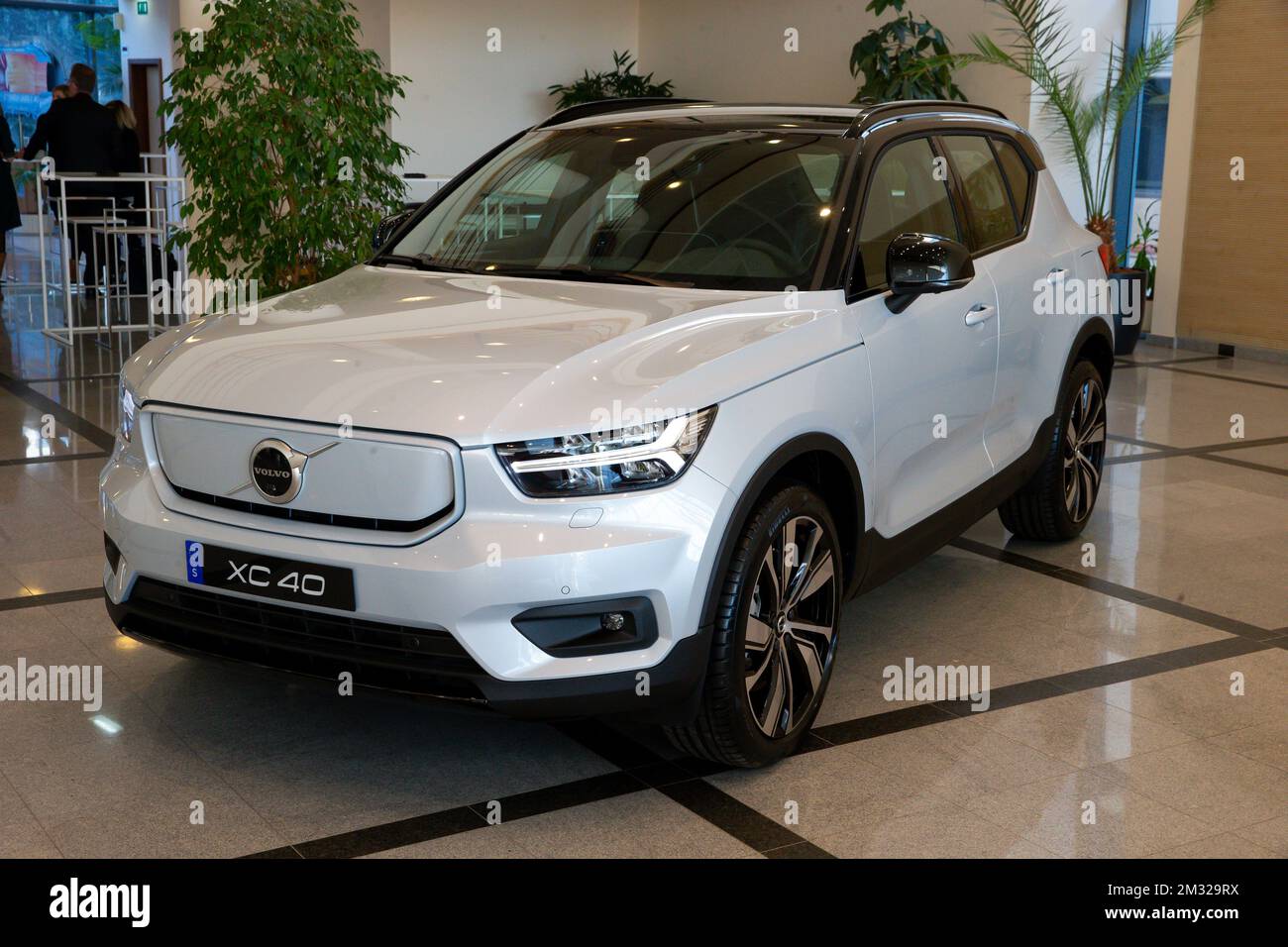 Illustration picture shows the Volvo logo at the presentation of the ...