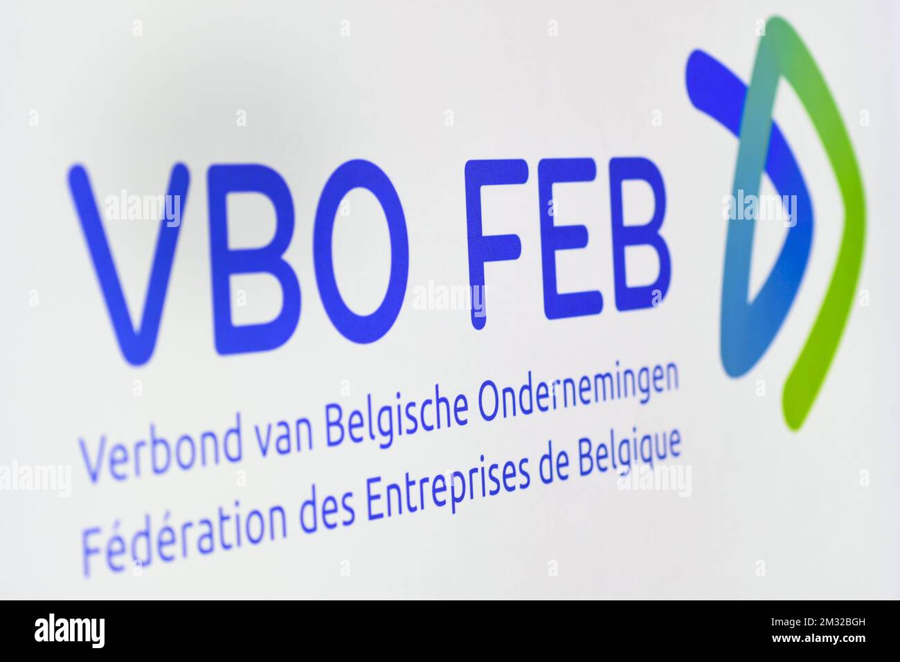 Illustration picture shows the new logo of FEB-VBO ahead of a Royal ...