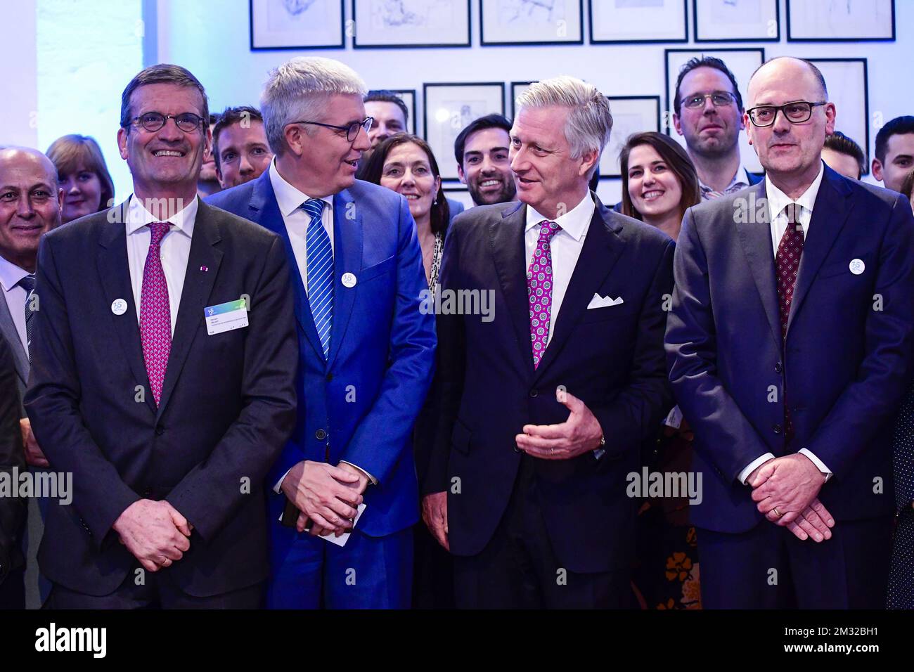 FEB-VBO Former President Bernard Gilliot, FEB-VBO CEO Pieter Timmermans ...